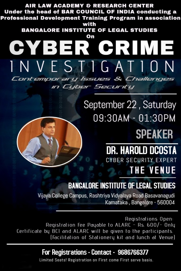 Training Program on Cyber Crime Investigation by Bangalore Institute of ...