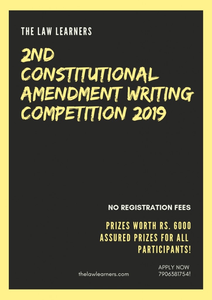 Constitutional Amendment Writing Competition by the Law Learners: No ...
